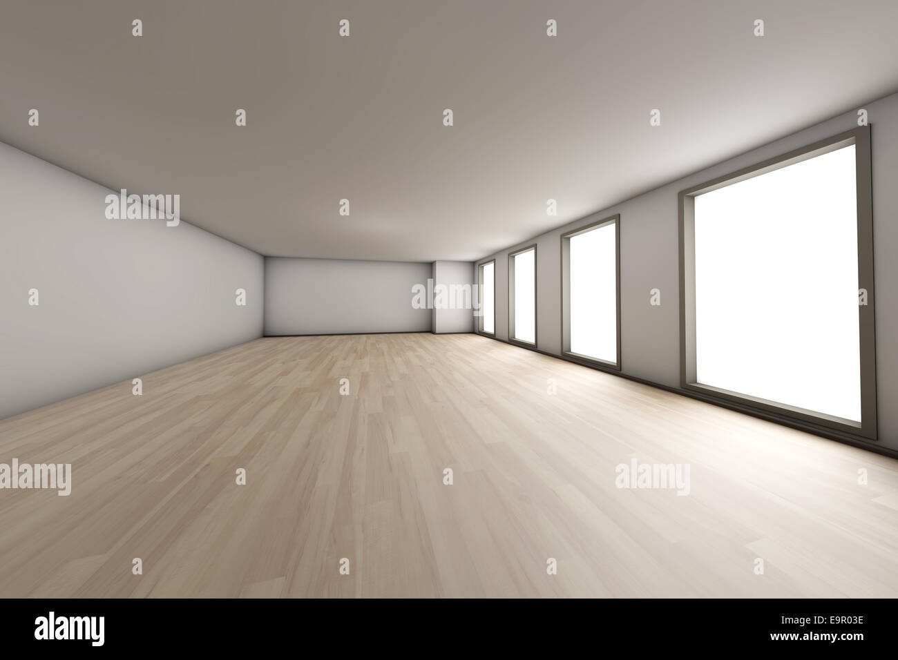 An empty residential room of a available apartment or house Stock Photo ...
