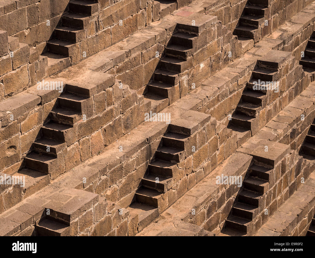 Chand Baori Stepwell in the village of Abhaneri near Jaipur Stock Photo ...
