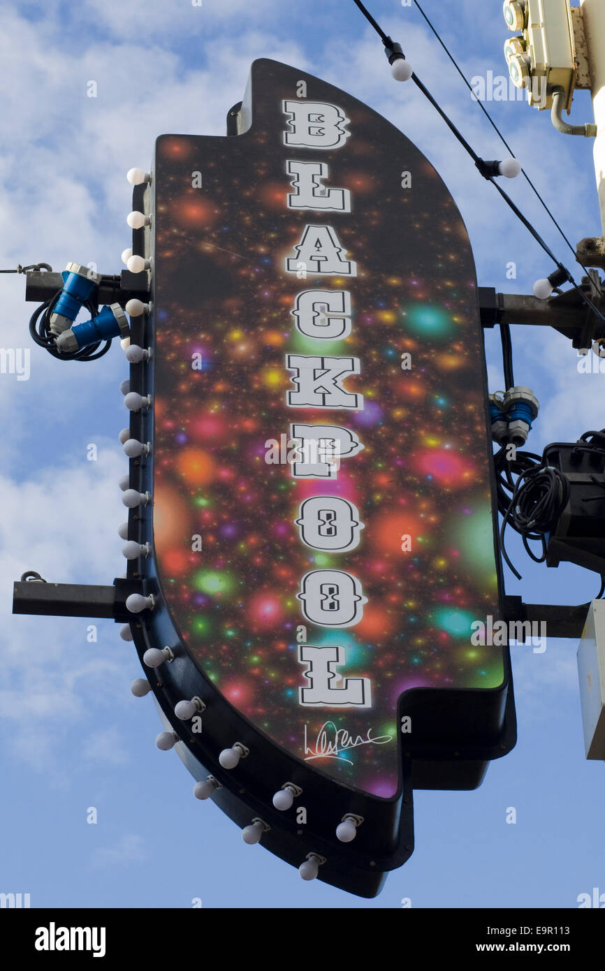 Blackpool Illuminations sign Stock Photo - Alamy