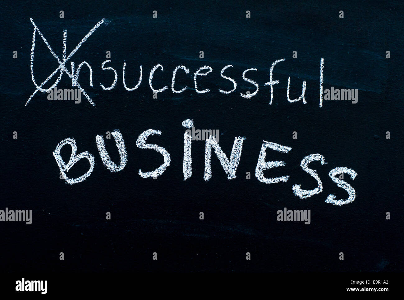 Successful business message turned from unsuccessful, handwritten with ...