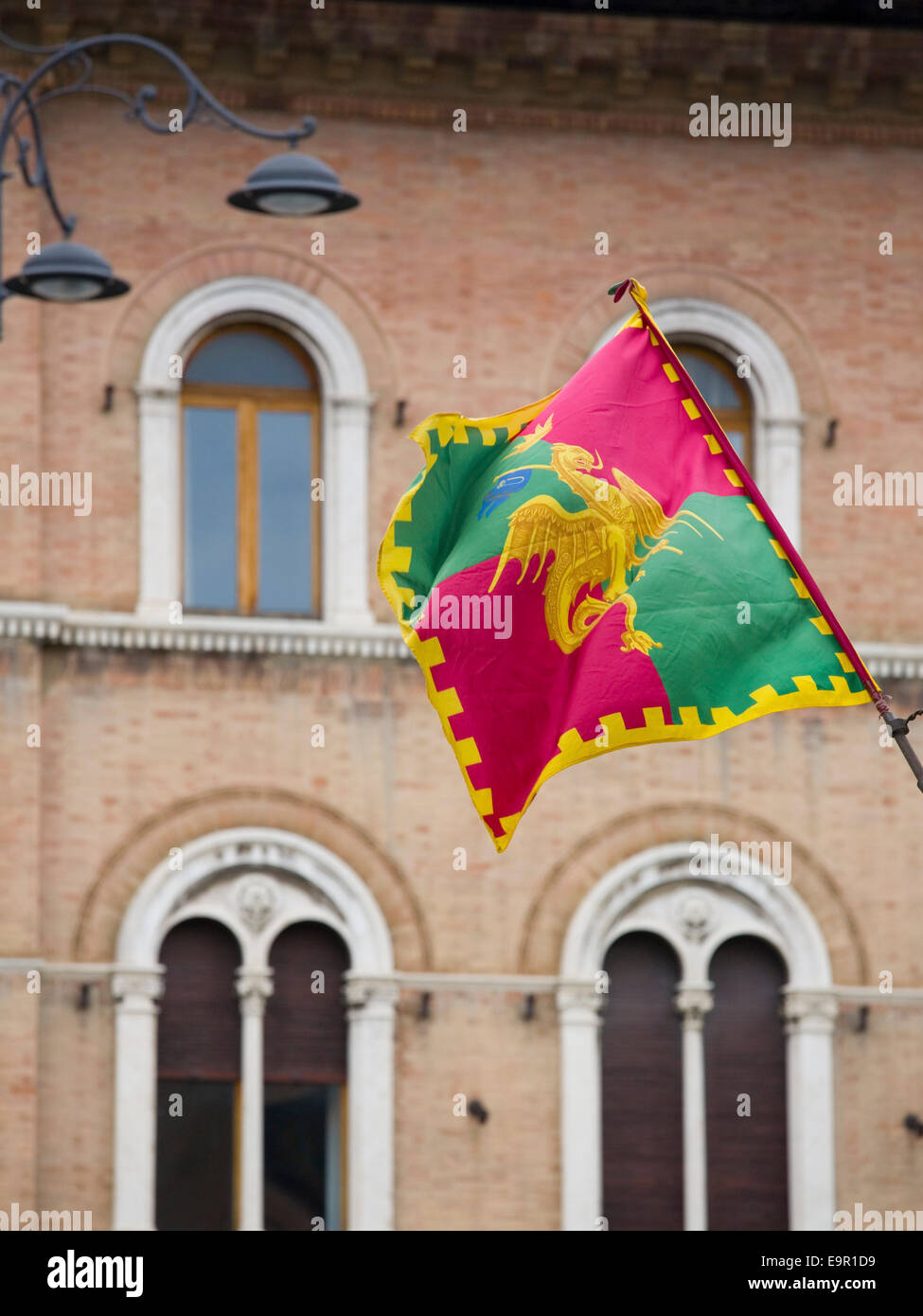Flags of the contrade of the palio of siena hi-res stock photography ...
