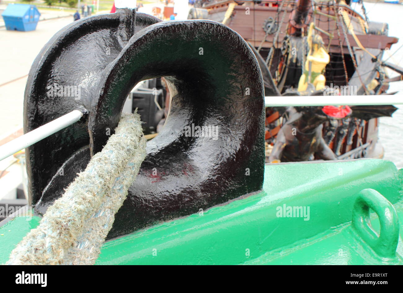 Yachting. Nautical thick ropes, nautical thick cord, rigging details on ...