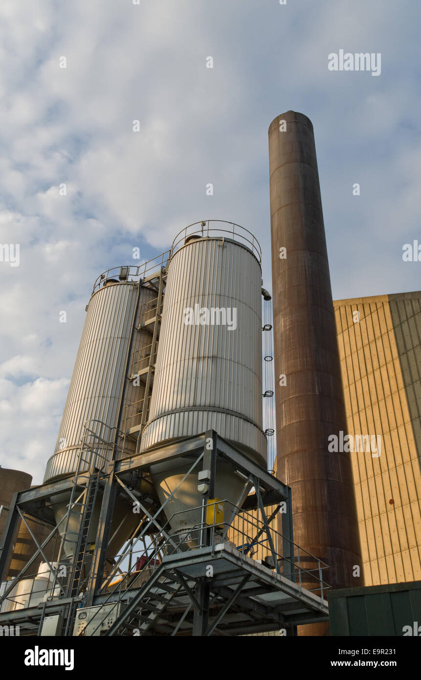 Storage vats and chimney, part of the brewery complex at Carlsberg ...
