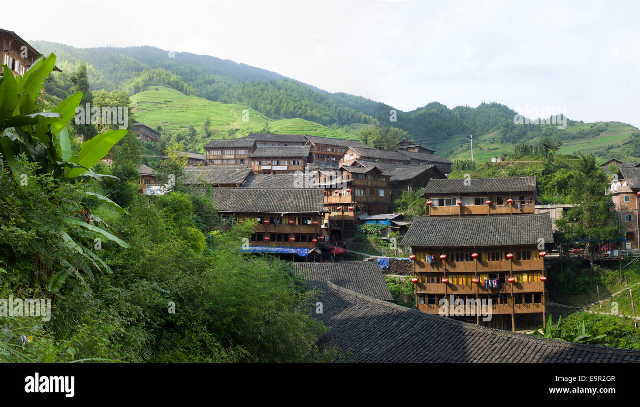 Tourist lodges, Longsheng Rice Terrace, Dragon's Backbone, Longji ...