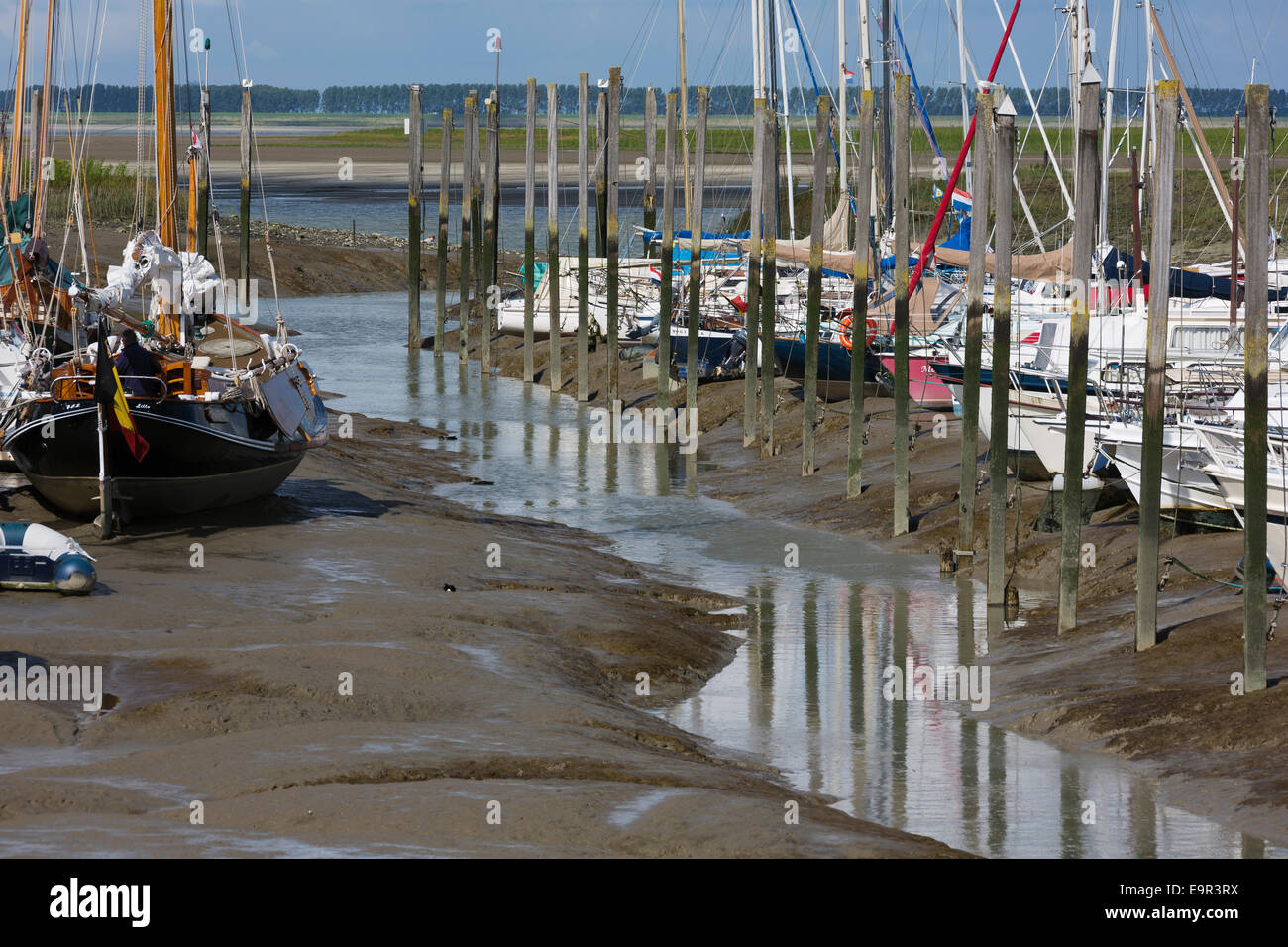 Low tide in the tidal harbour of Paal Stock Photo - Alamy