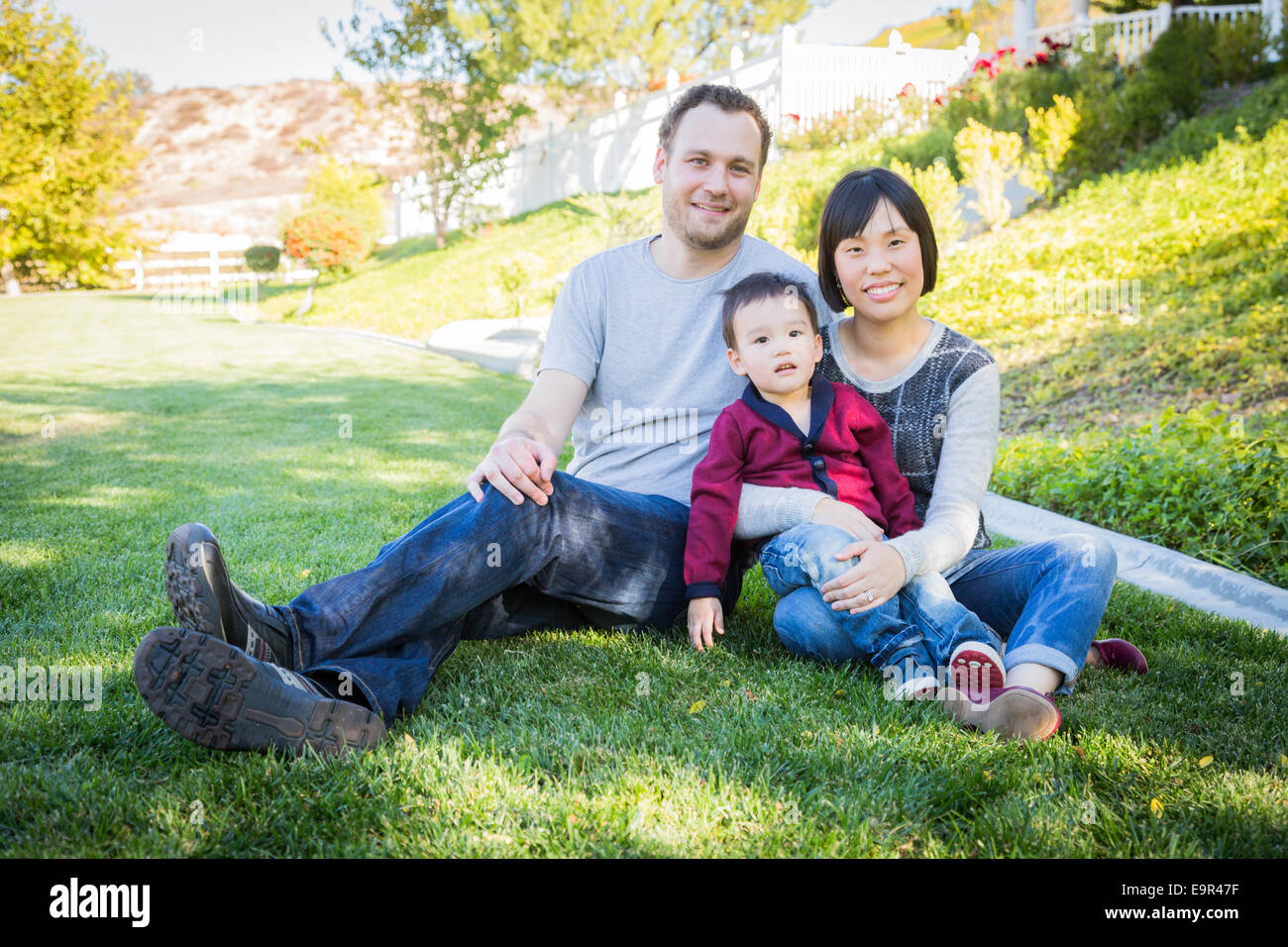 Family having fun outside hi-res stock photography and images - Alamy