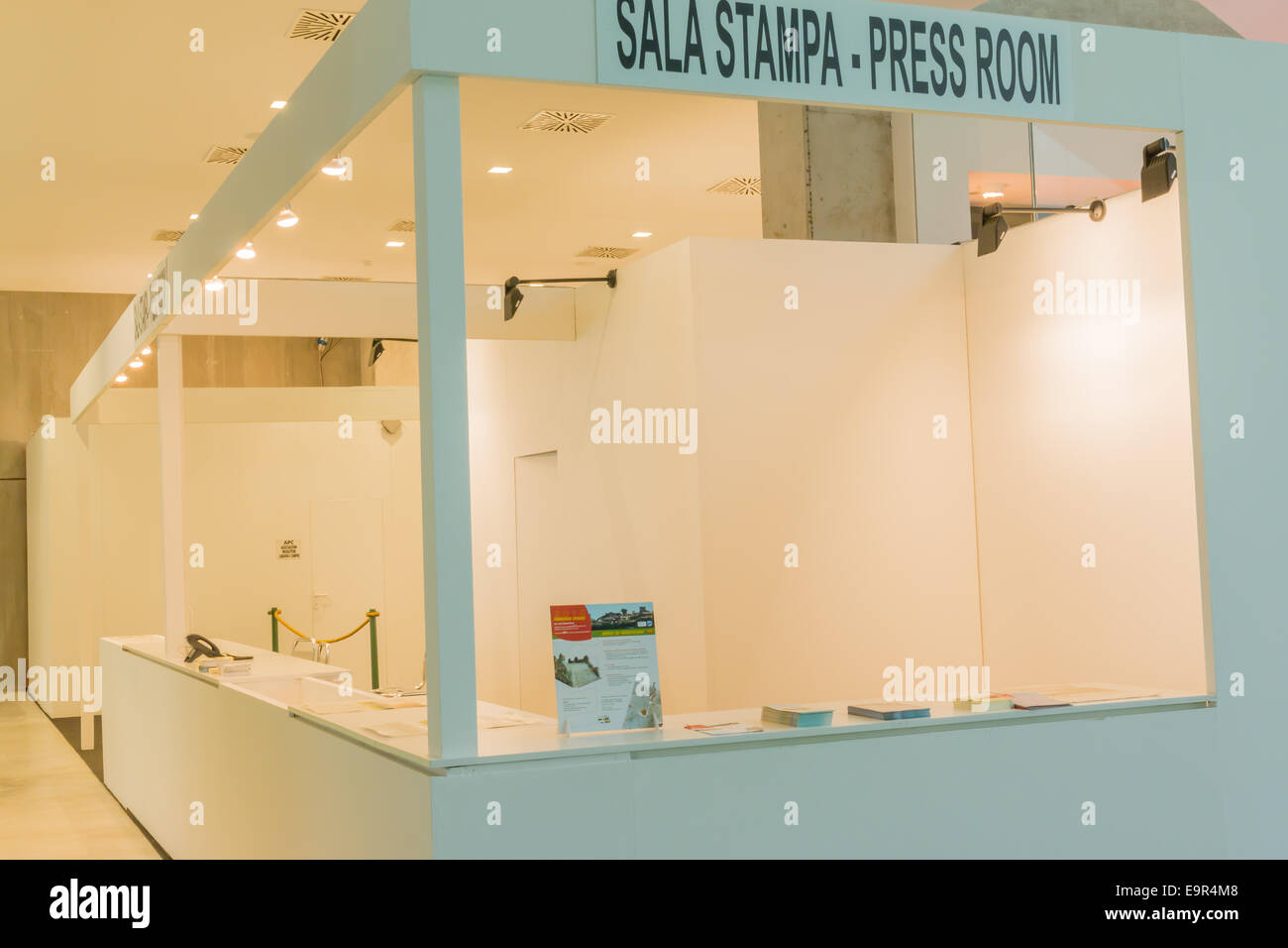 Interior of a business center and reception, press room Stock Photo - Alamy