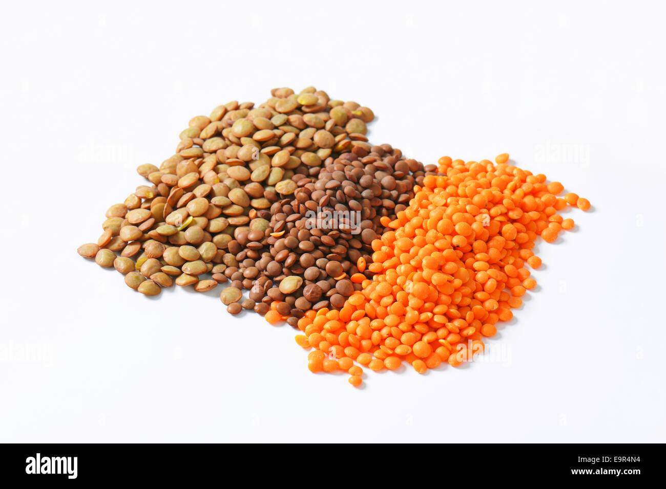 Studio shot of lentil varieties Stock Photo - Alamy