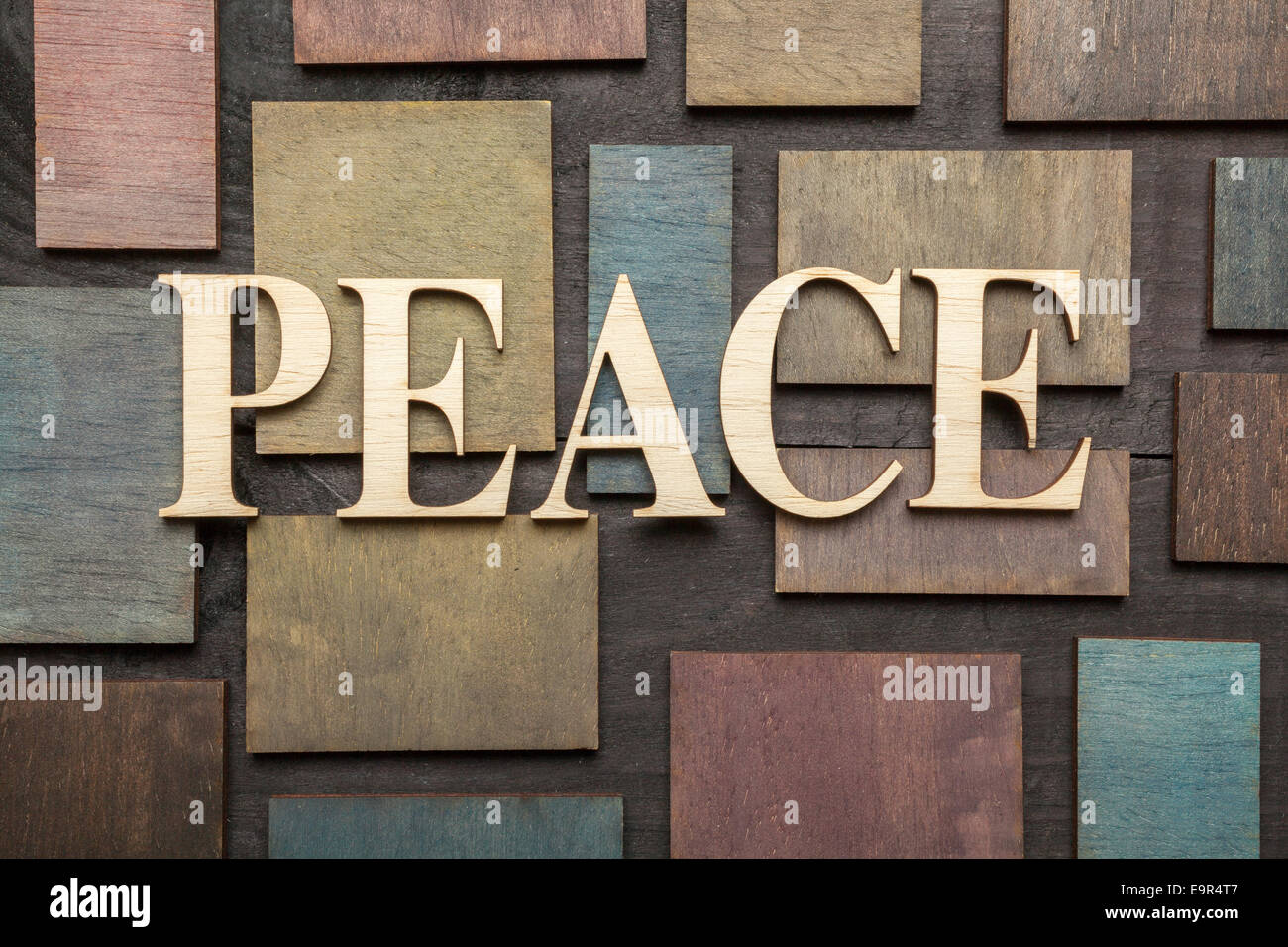 Wooden letters forming word PEACE written on wooden background Stock ...