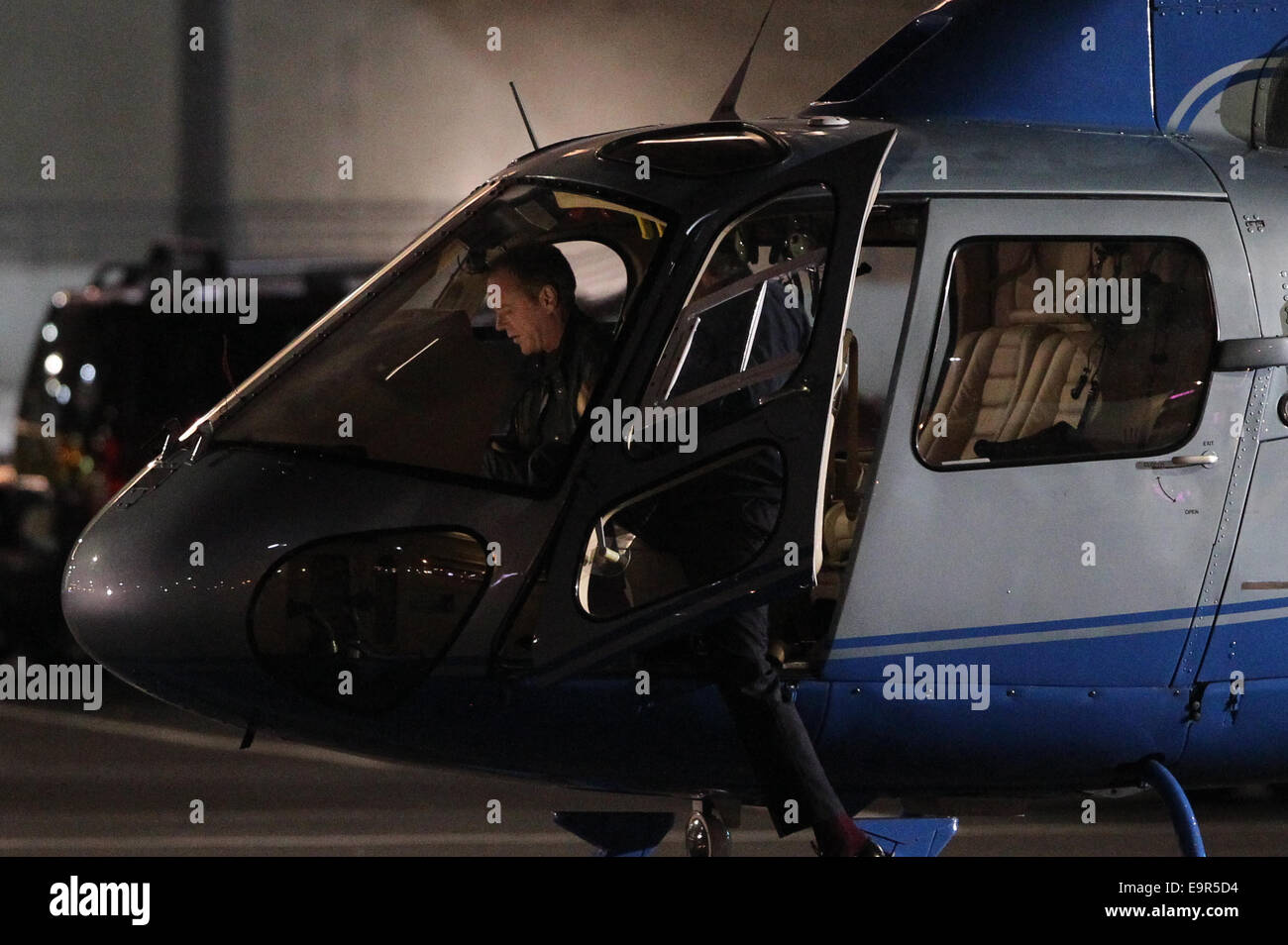 A helicopter stunt is used as part of the filming for 24 TV series at ...