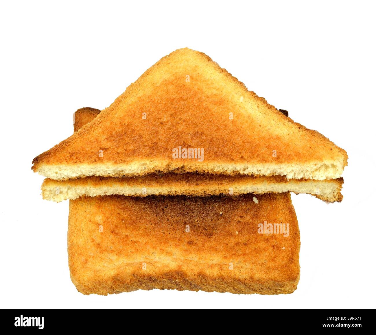 Slices of white toast on a white background Stock Photo - Alamy