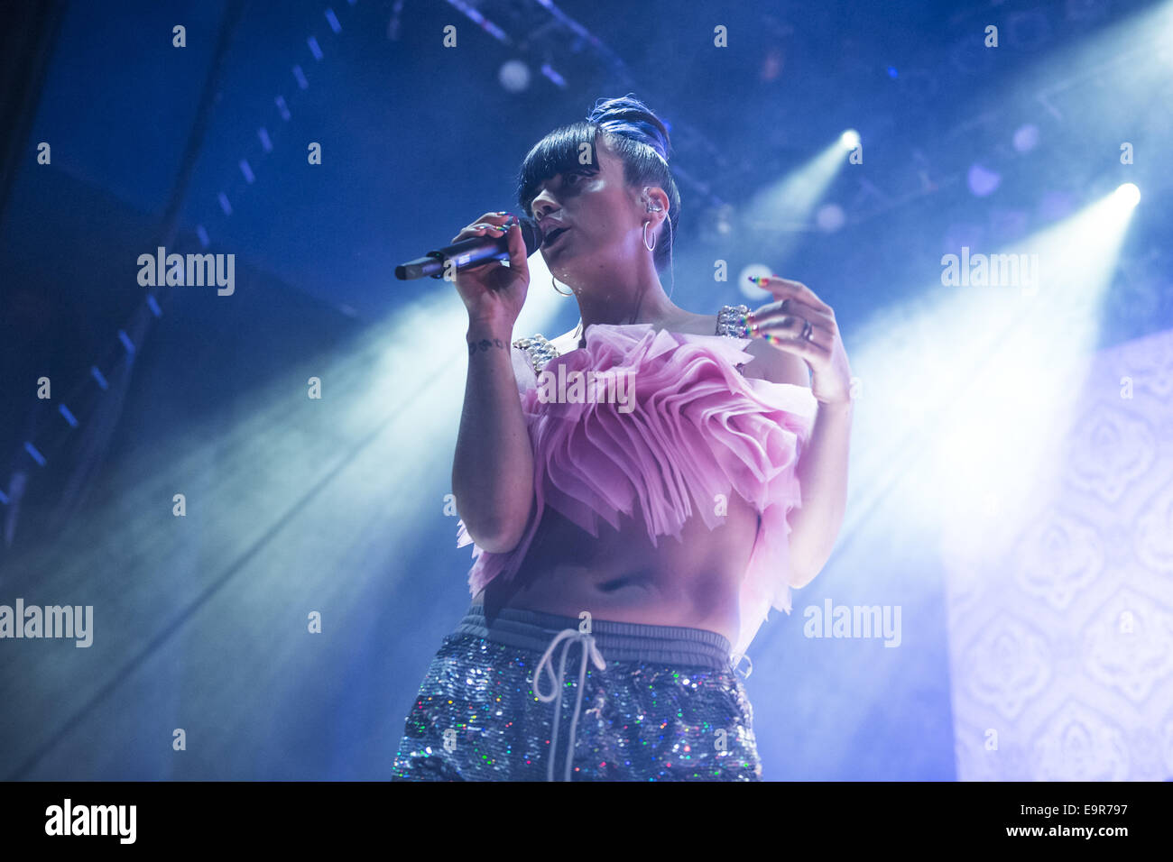Lily Allen performing live on stage at Shepherd's Bush Empire promoting ...