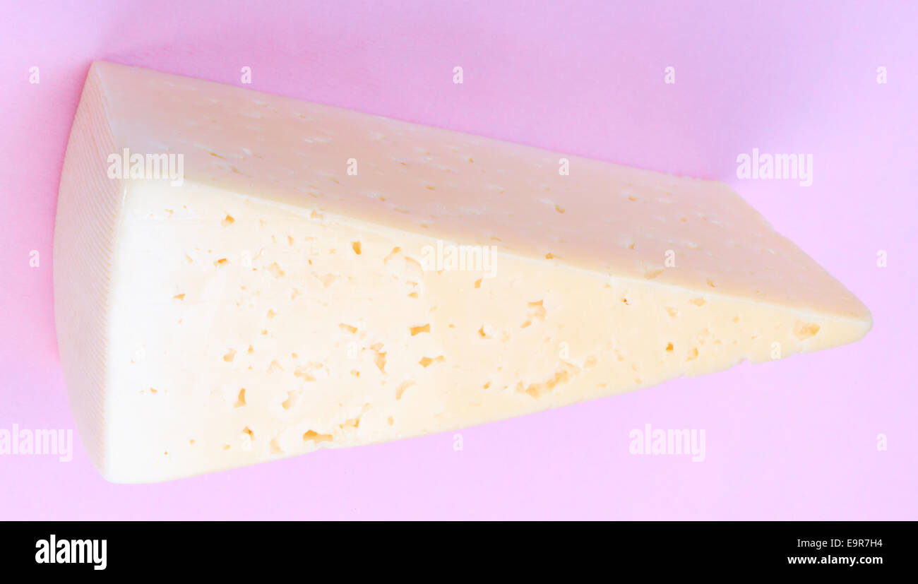 Cheese on Pink Background Stock Photo - Alamy