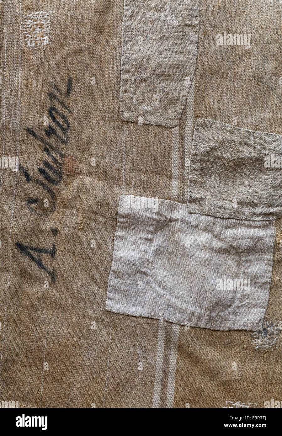 Patches on old rough cloth sack hi-res stock photography and images - Alamy