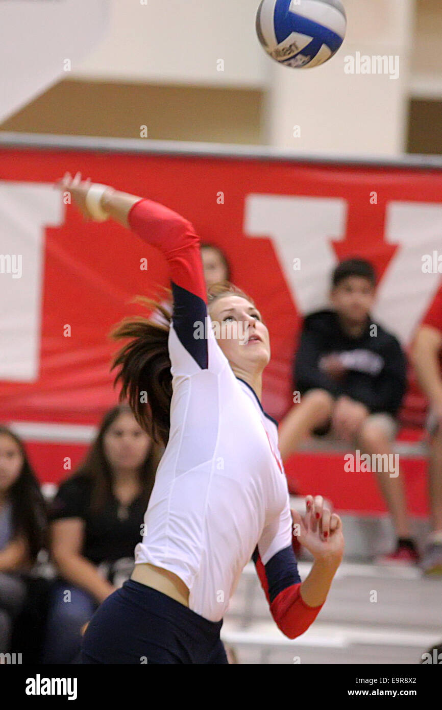 Houston, TX, USA. 31st Oct, 2014. Houston right side hitter Kadi ...