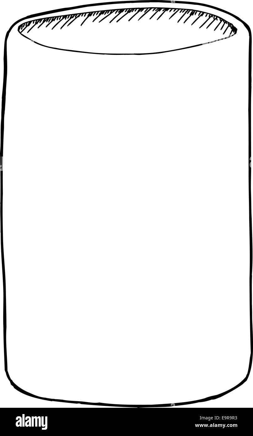 Hand drawn outline can holder in white Stock Photo - Alamy