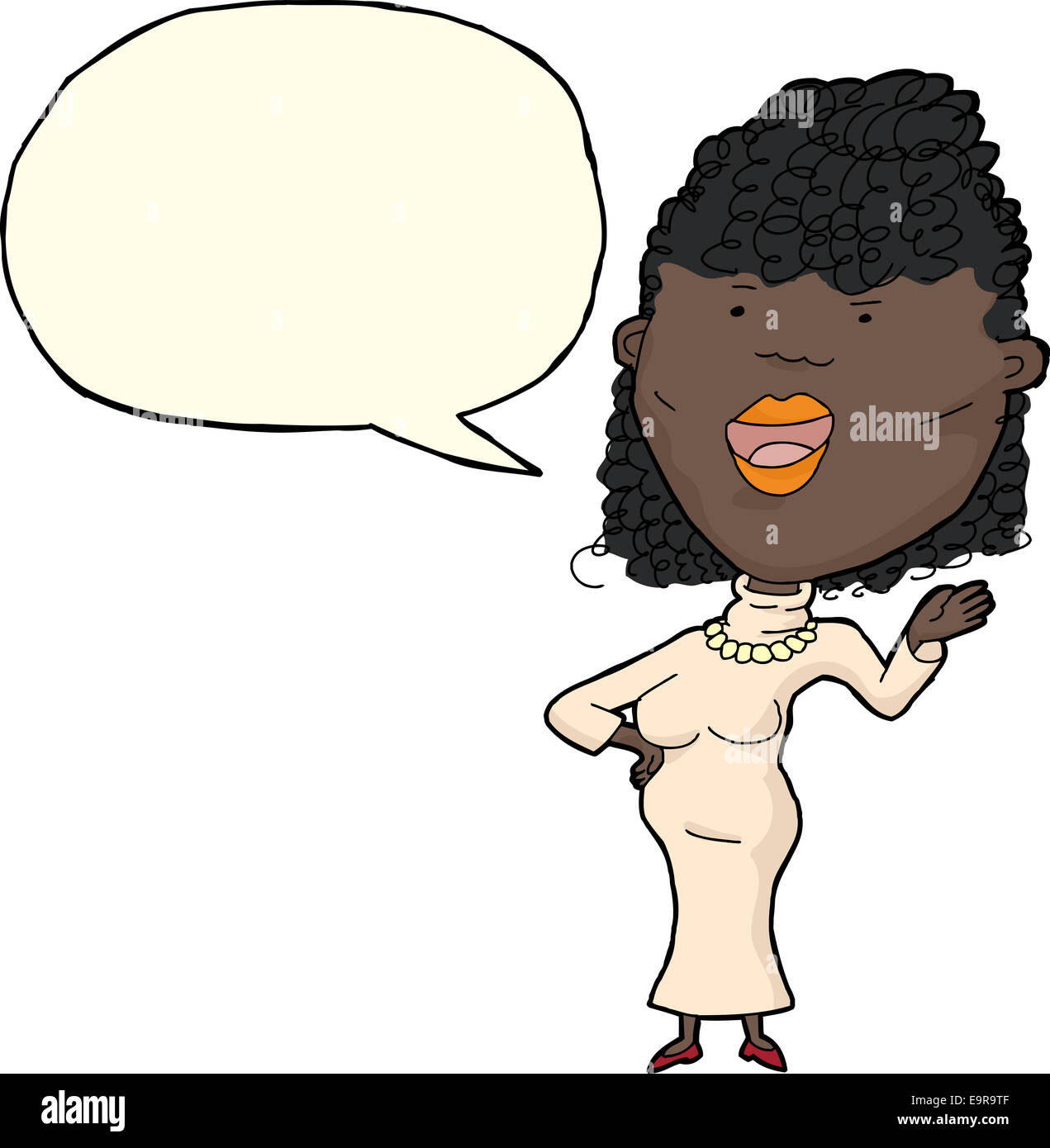 Singing woman with word bubble over white background Stock Photo - Alamy