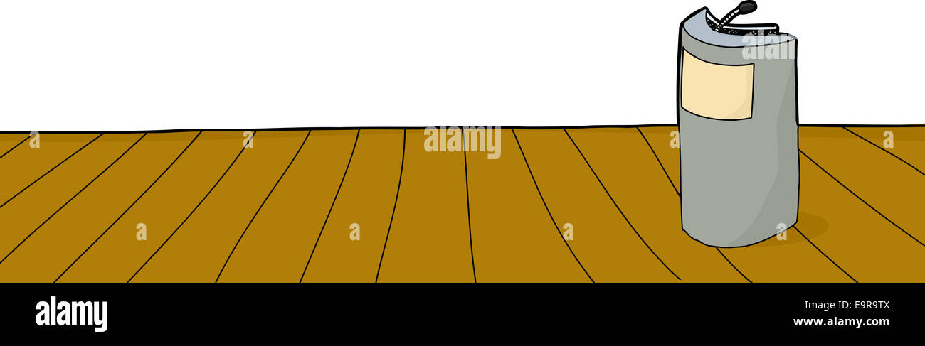 One lectern with microphone on stage over white Stock Photo - Alamy