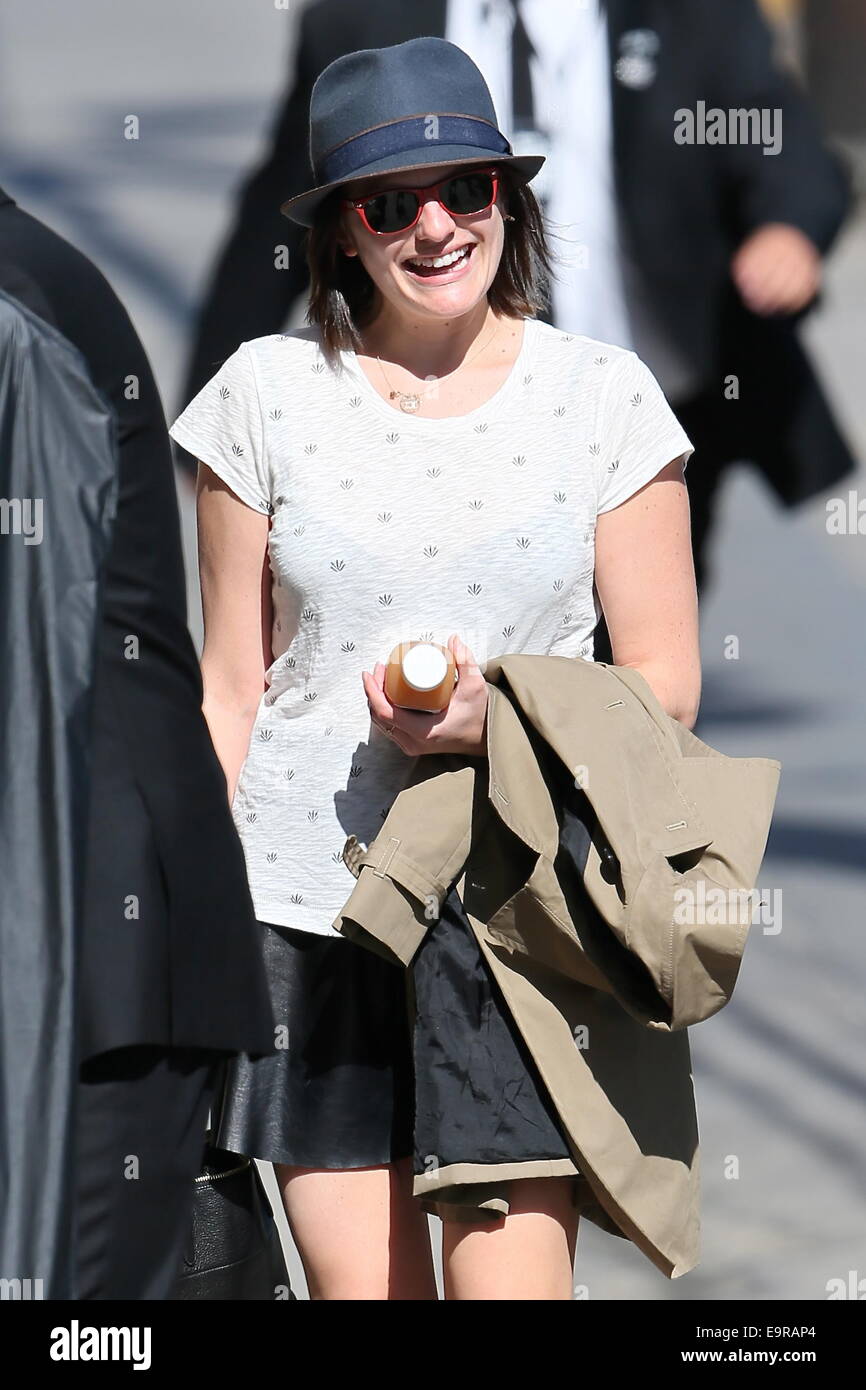 Elizabeth Moss arriving at ABC's 'Jimmy Kimmel Live!' studios Featuring ...