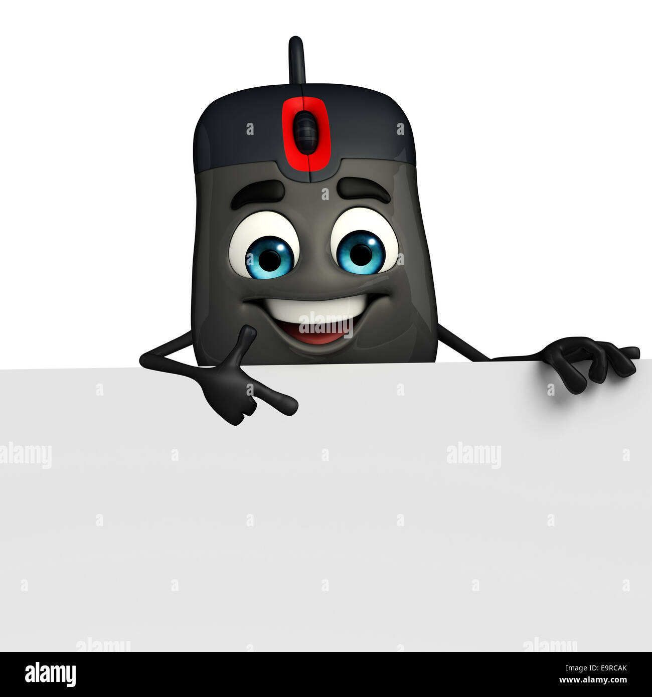 Cartoon Character of Computer Mouse with sign Stock Photo - Alamy