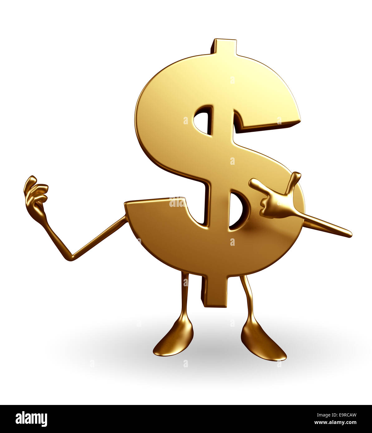 Cartoon Character of dollar with pointing pose Stock Photo - Alamy