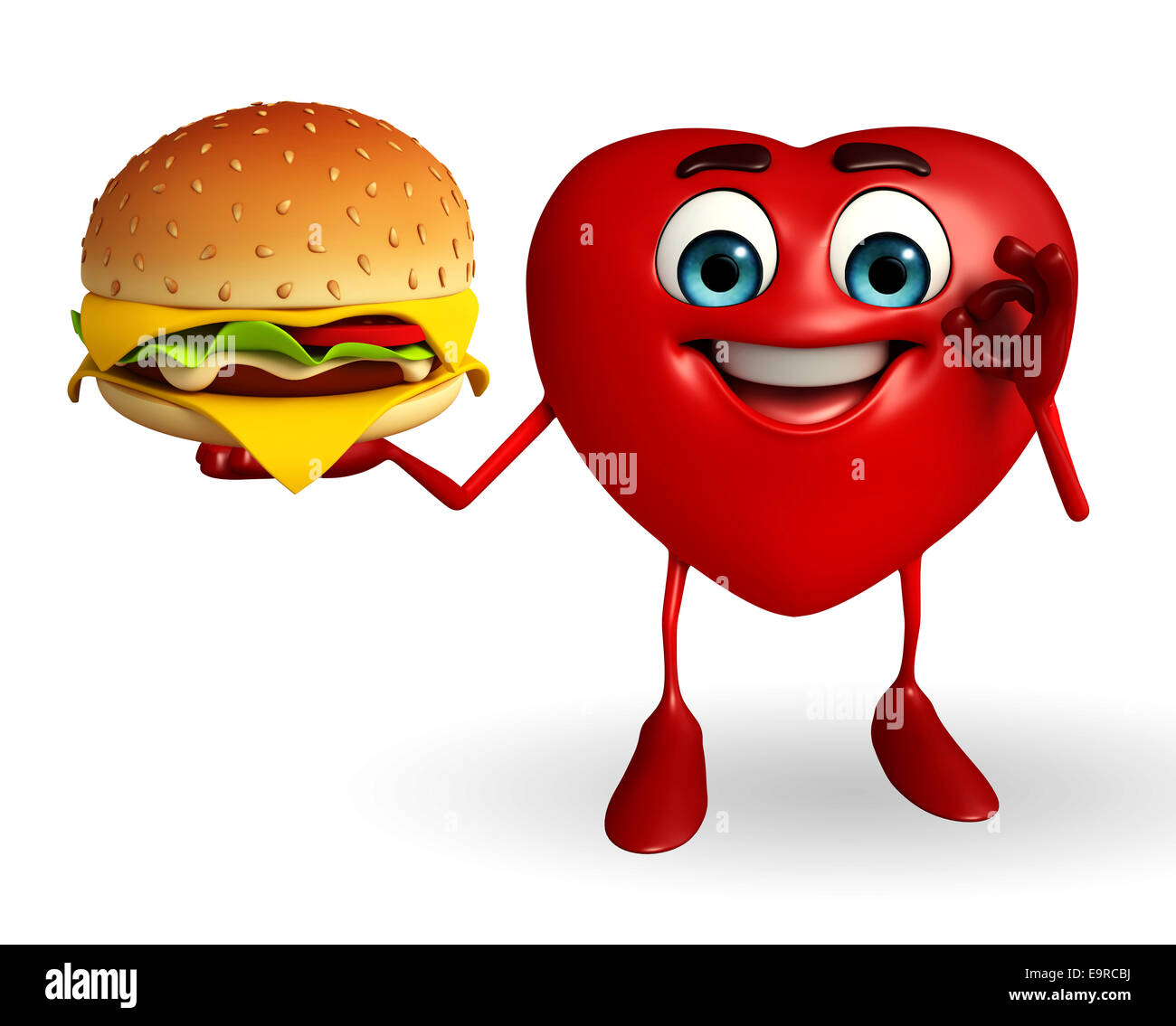 Cartoon character heart shape burger hi-res stock photography and ...