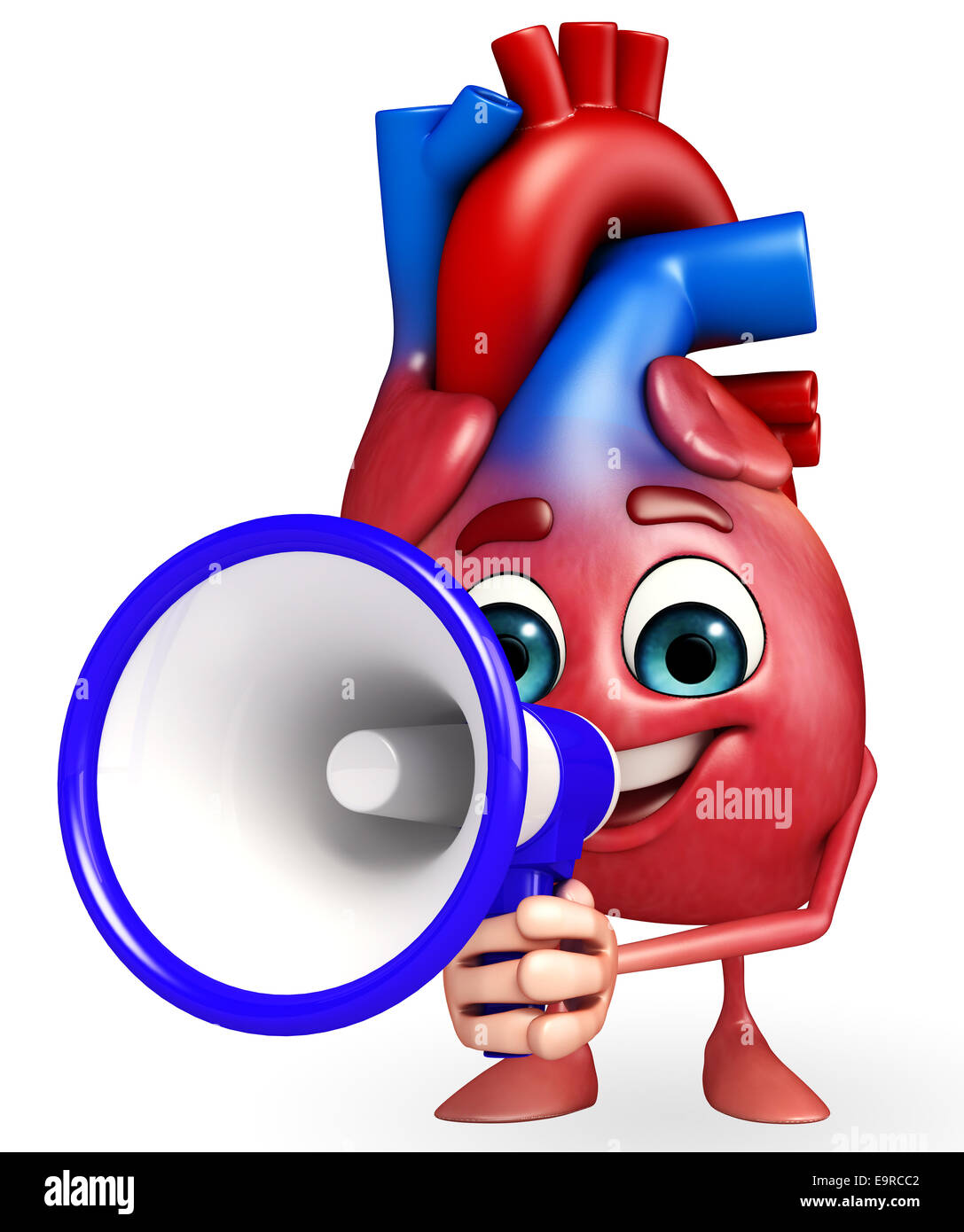 Cartoon Character of heart with loudspeaker Stock Photo - Alamy