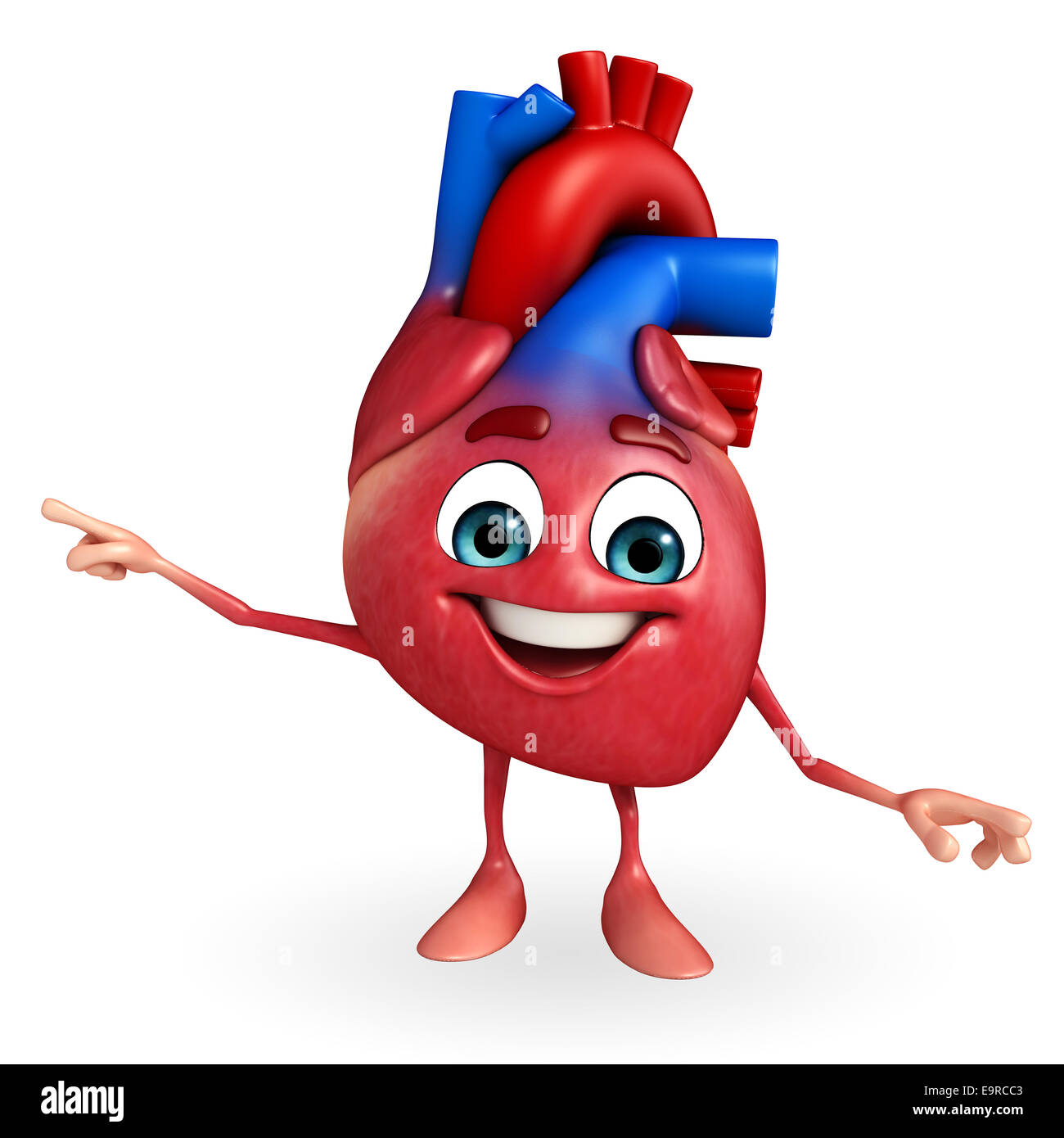 Cartoon Character of heart with pointing Stock Photo - Alamy