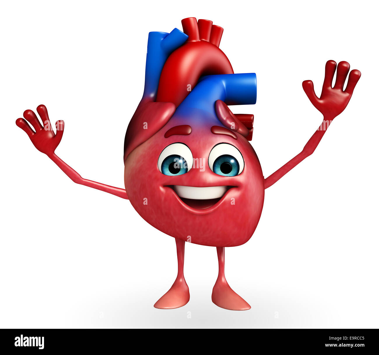 Cartoon Character of heart with happy pose Stock Photo - Alamy