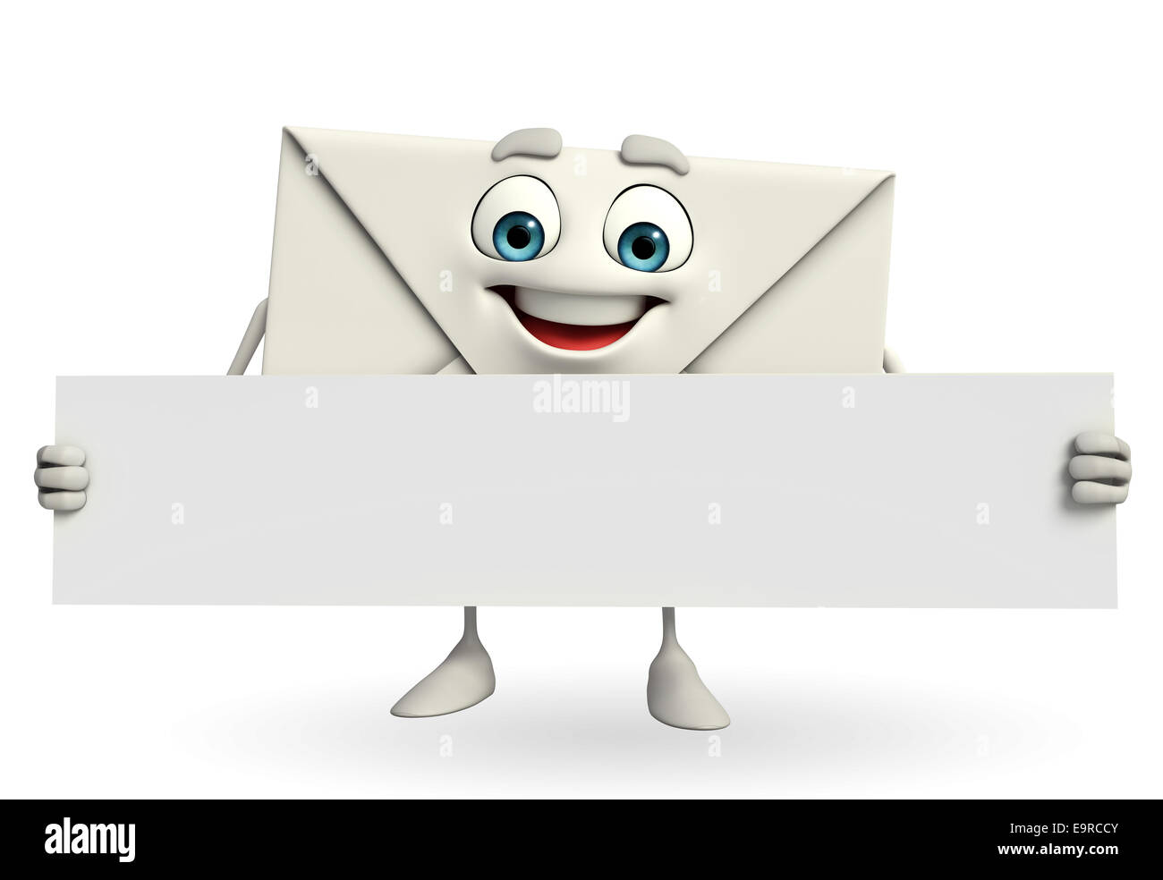 Cartoon Character of mail with sign Stock Photo - Alamy