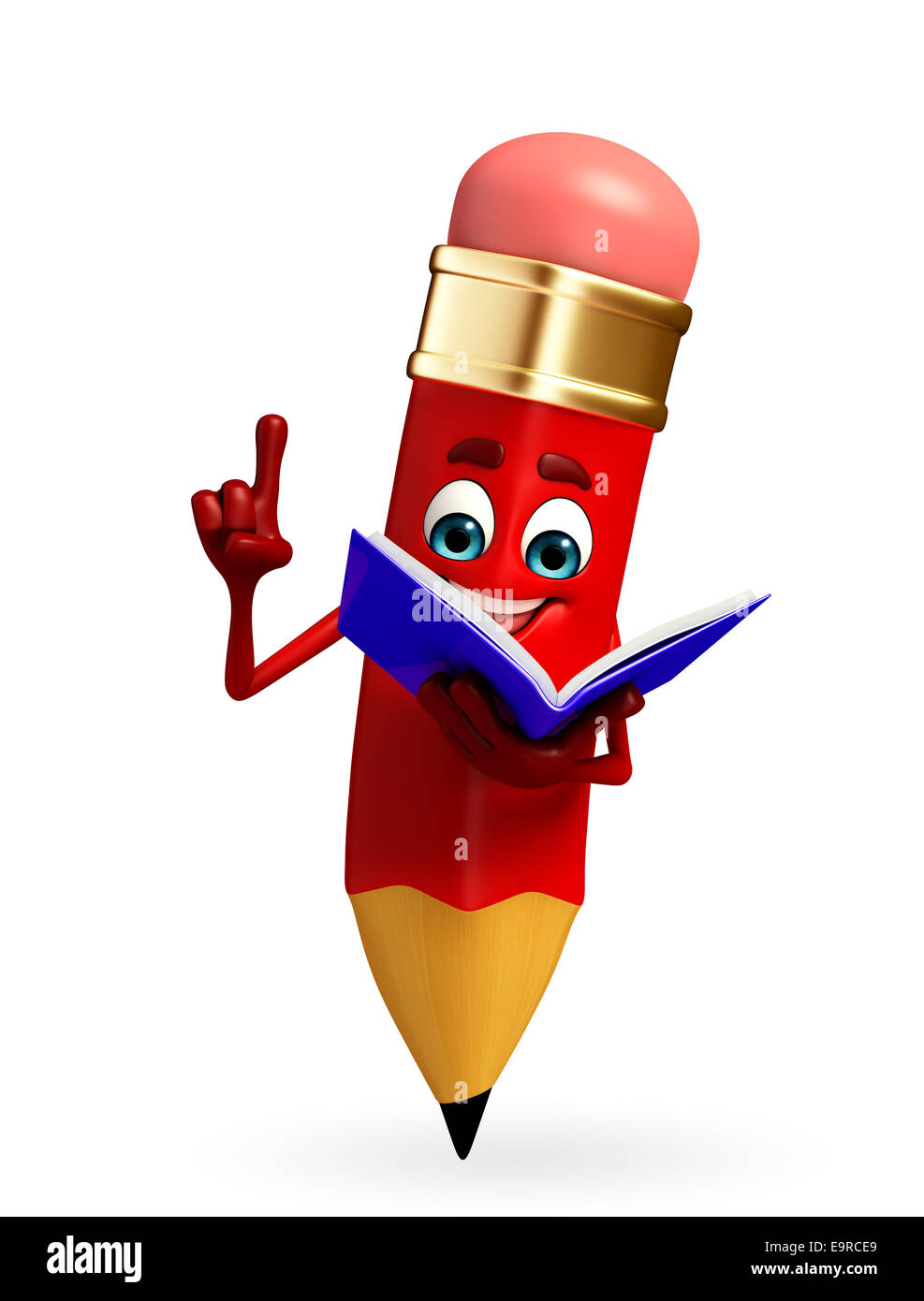 Cartoon Pencil And Book