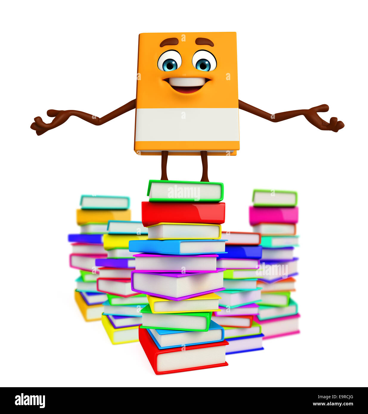 Cartoon Character of Books Stock Photo - Alamy