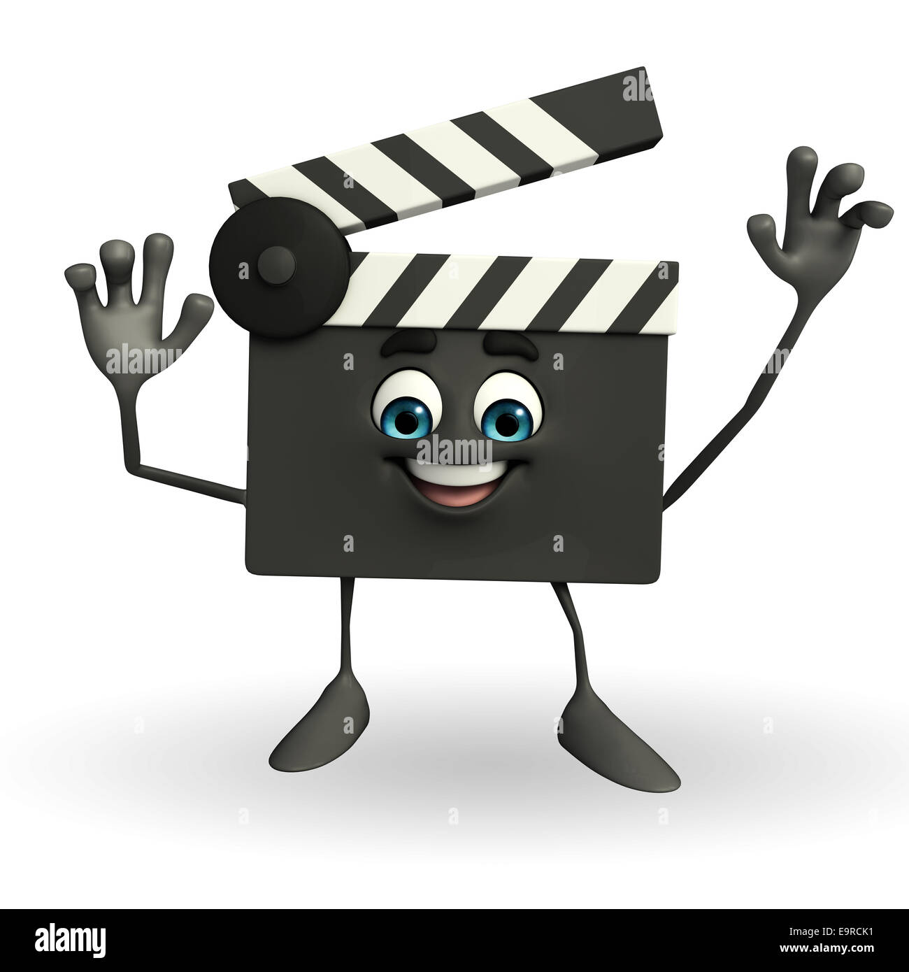 Cartoon Character of Clapper Board with hello pose Stock Photo - Alamy