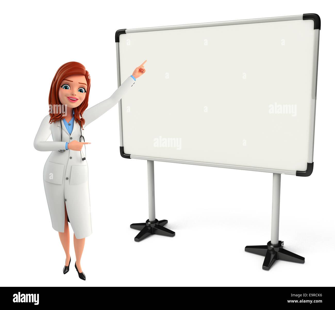 Illustration of Young Doctor with display board Stock Photo - Alamy