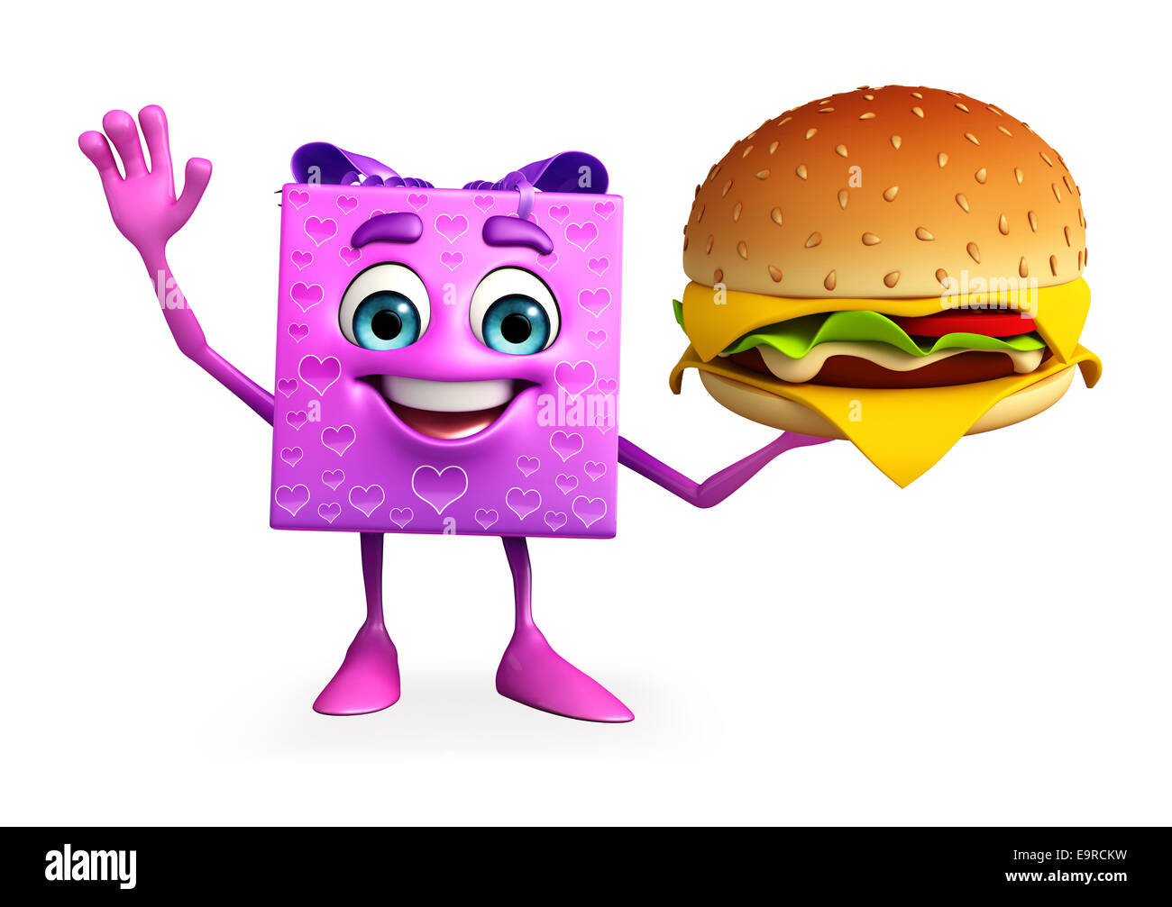 Cartoon character gift box burger hi-res stock photography and images ...