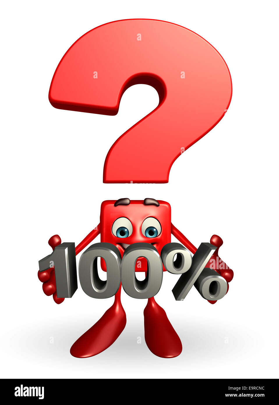 Cartoon Character of Question Mark with Percentage Stock Photo - Alamy