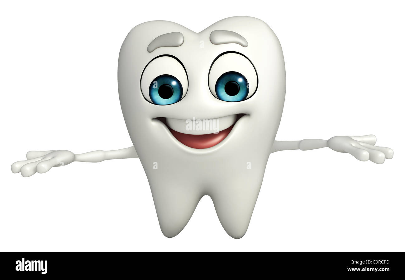 Cartoon character of teeth is presenting Stock Photo - Alamy