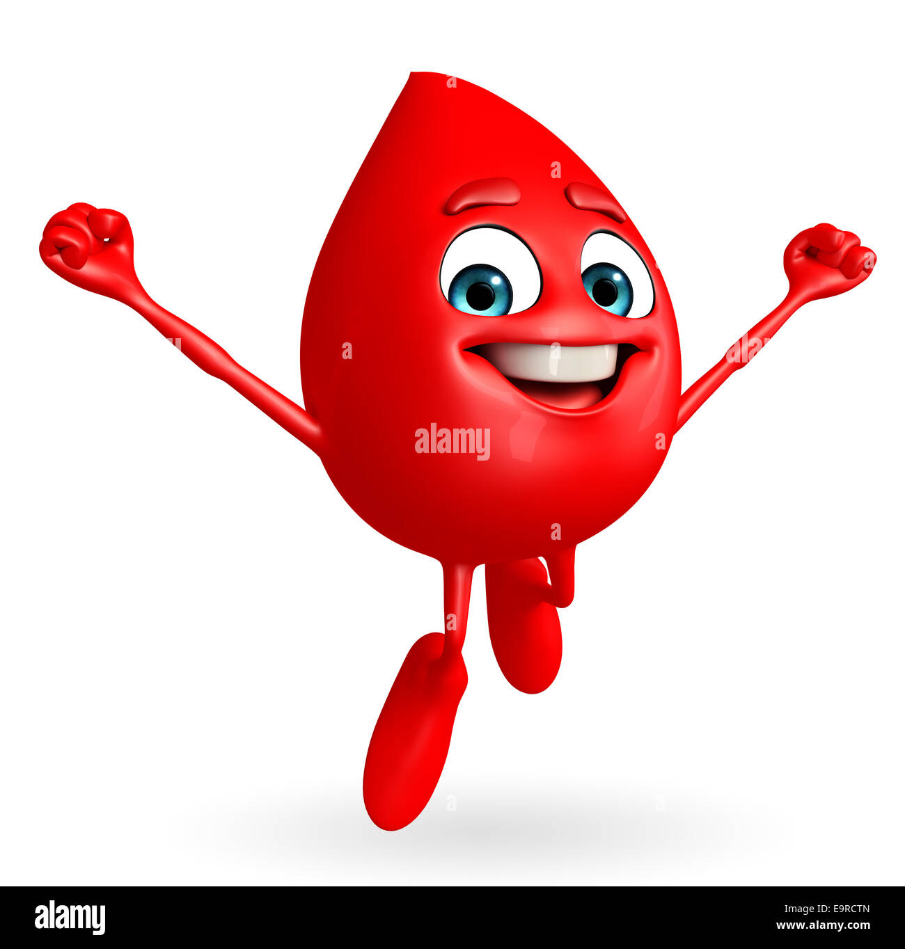 Cartoon Character of Blood Drop with flying pose Stock Photo - Alamy