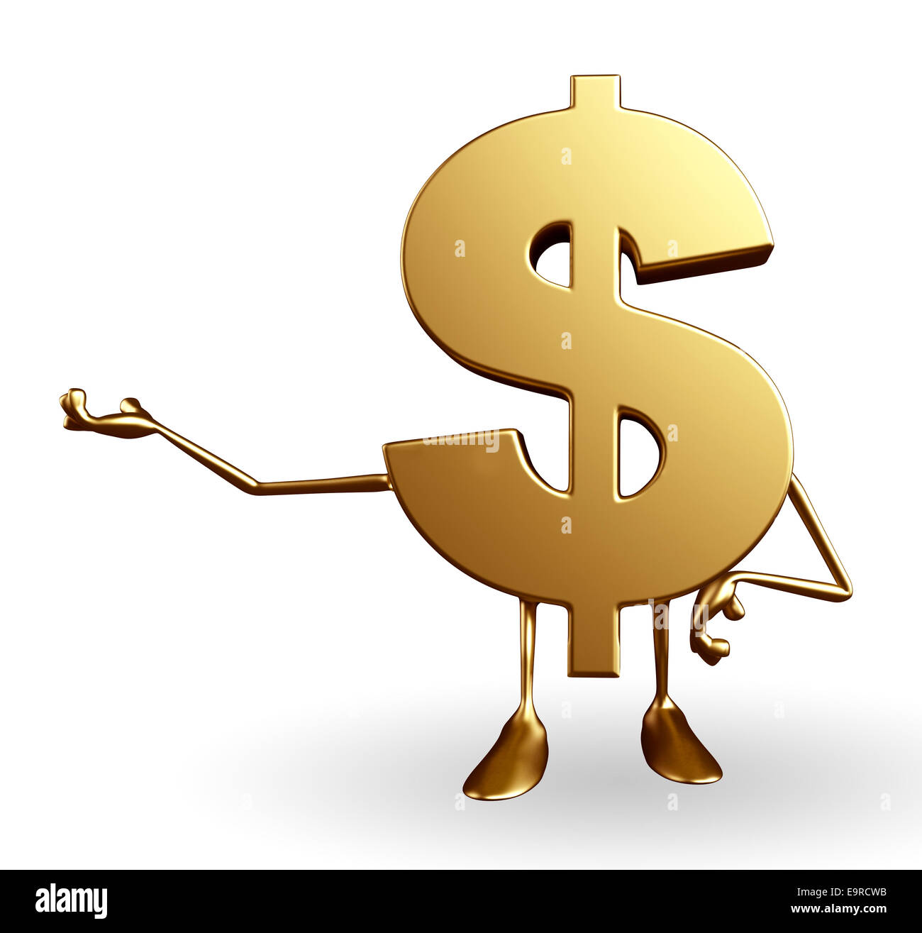 Cartoon Character of dollar with holding pose Stock Photo - Alamy