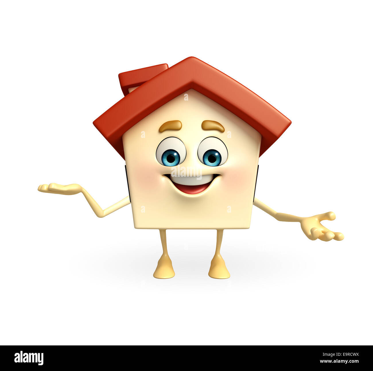 Cartoon Charcter of house is presenting Stock Photo - Alamy