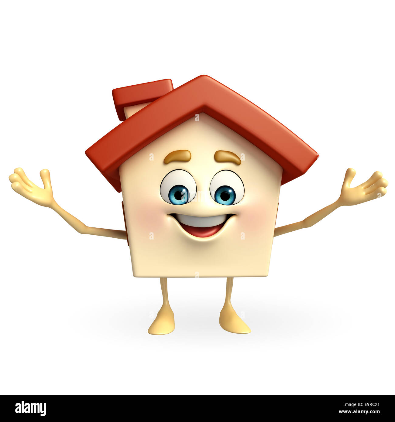 Cartoon Charcter of house with happy pose Stock Photo - Alamy