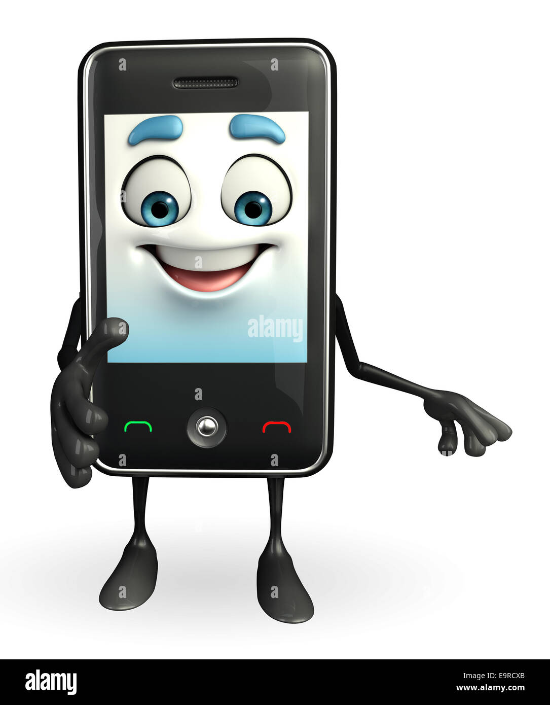 Cartoon character mobile shake hand hi-res stock photography and images ...