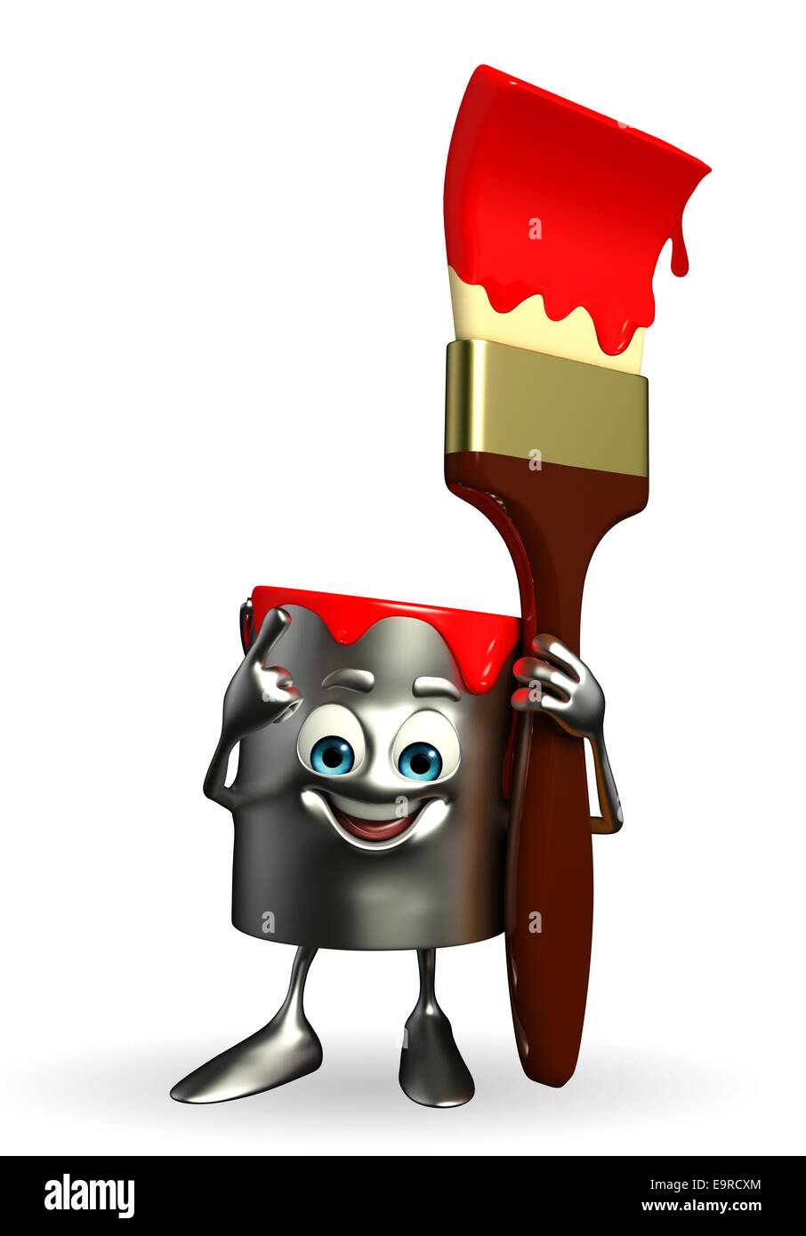 Cartoon Character of paint bucket with Stock Photo - Alamy