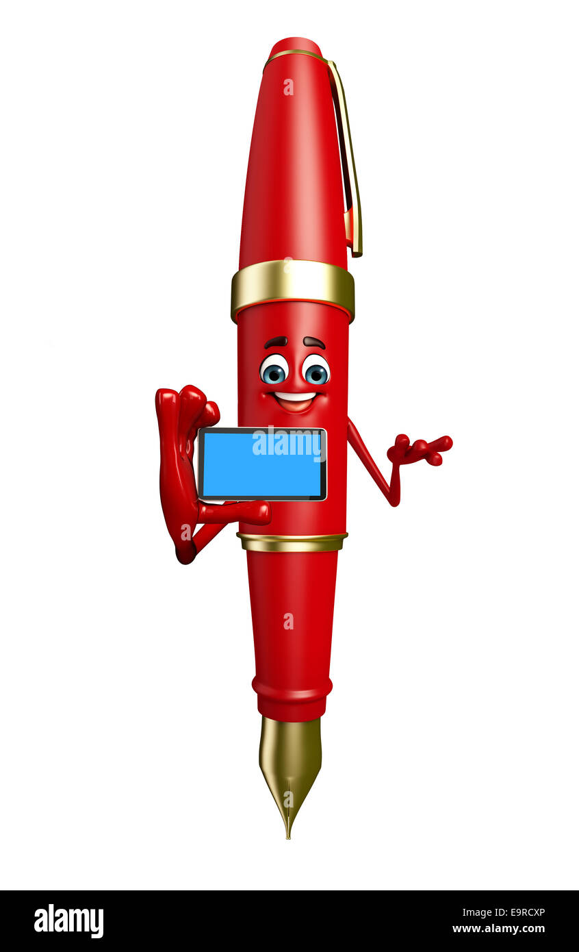 Cartoon character pen mobile hi-res stock photography and images - Alamy