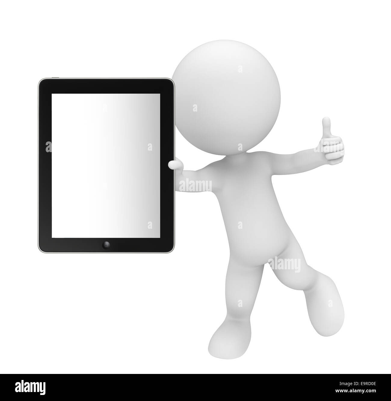Illustration of white character with tab Stock Photo - Alamy