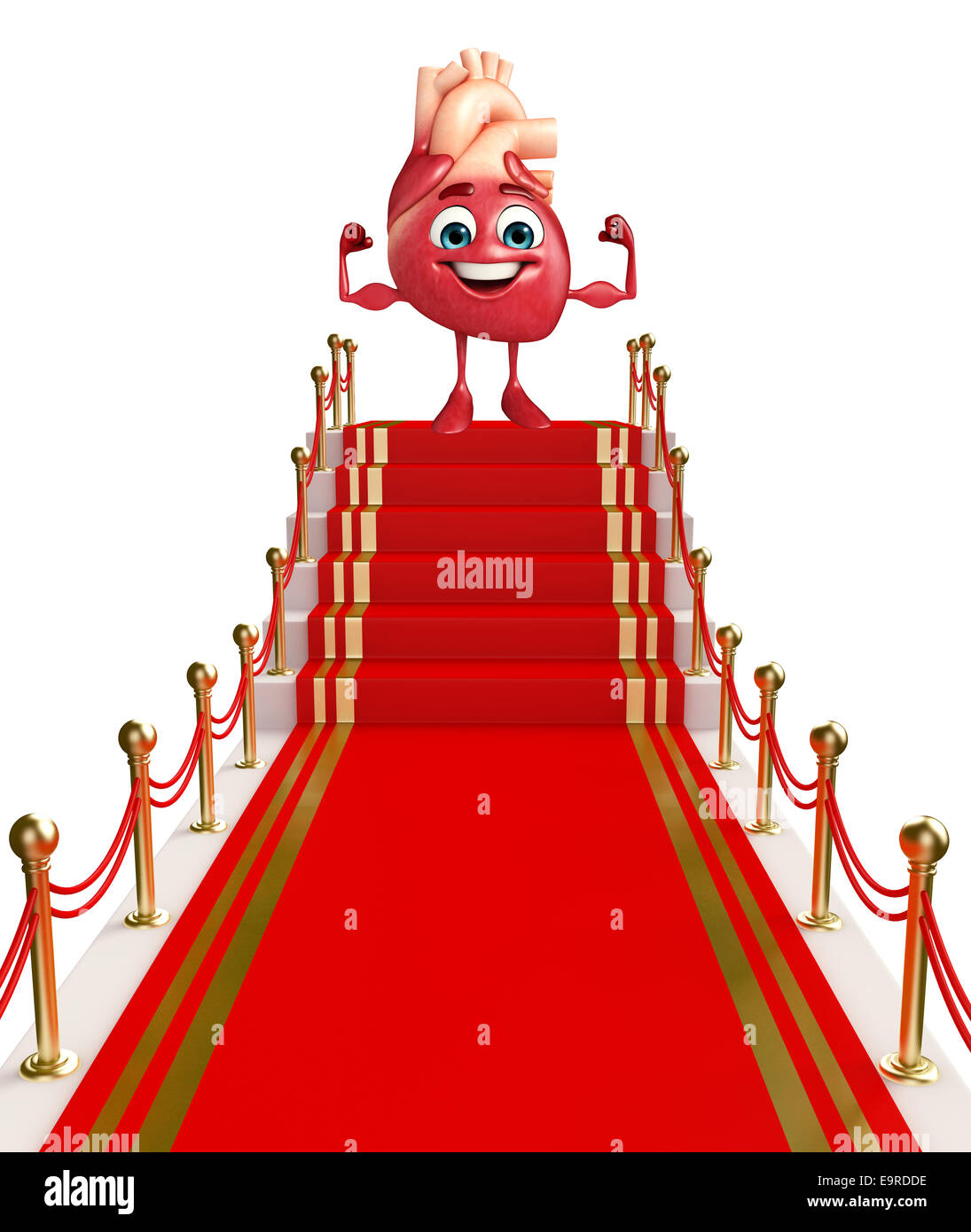 Cartoon Character of heart with red carpet Stock Photo - Alamy