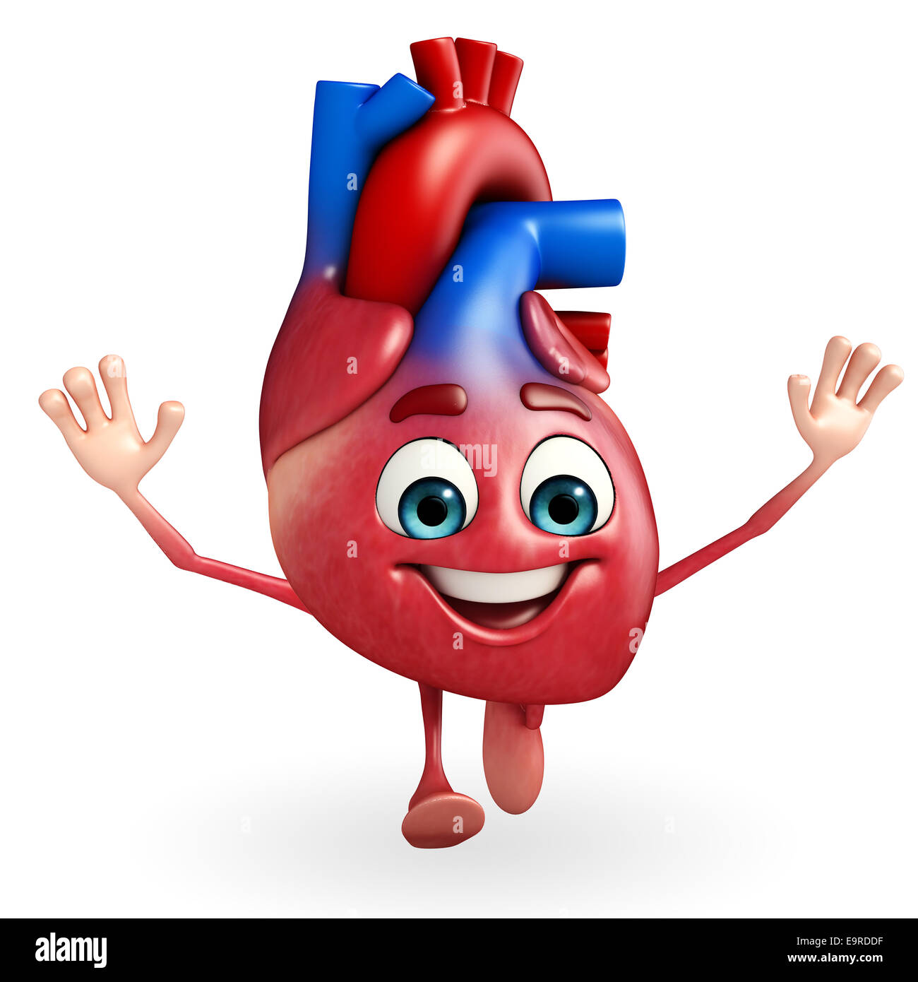Cartoon Character of heart with happy pose Stock Photo - Alamy