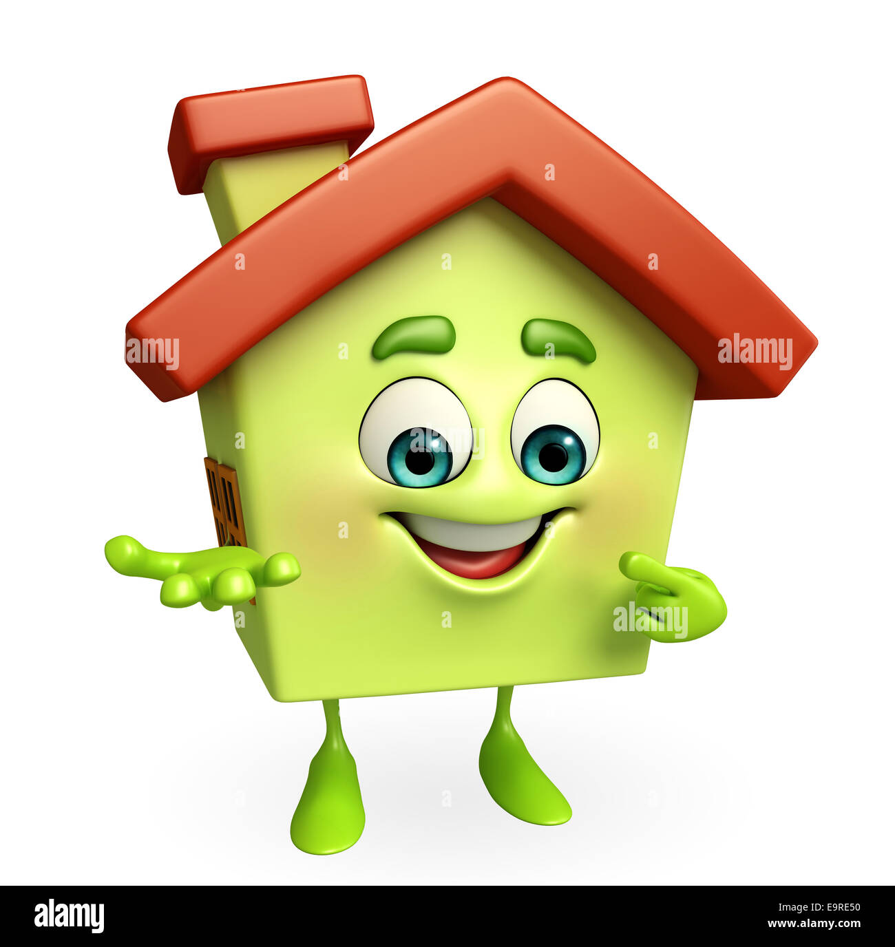 Cartoon Charcter of house with presenting Stock Photo - Alamy