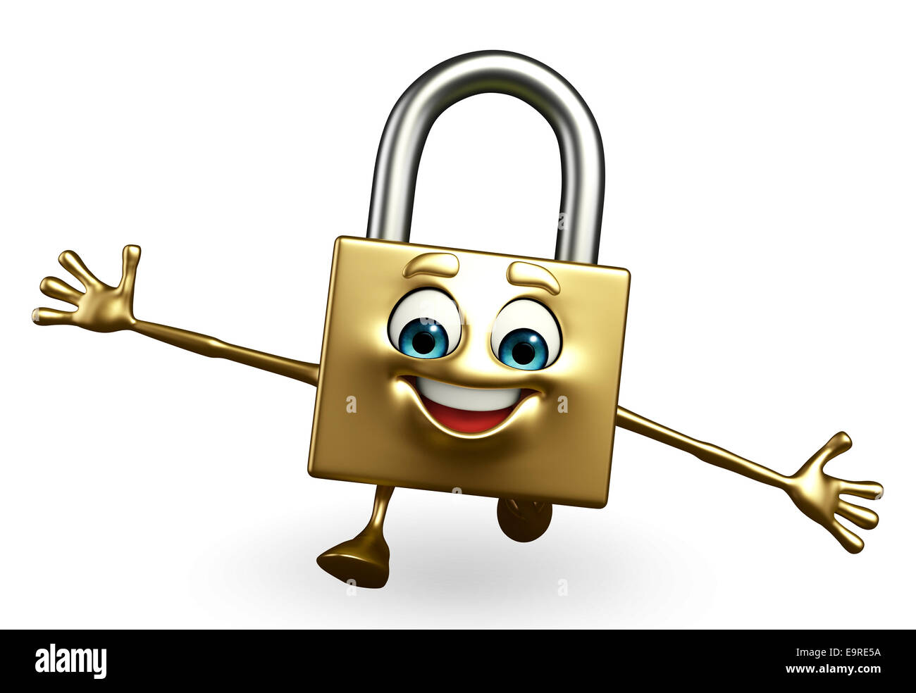 Cartoon Character of lock with happy pose Stock Photo - Alamy