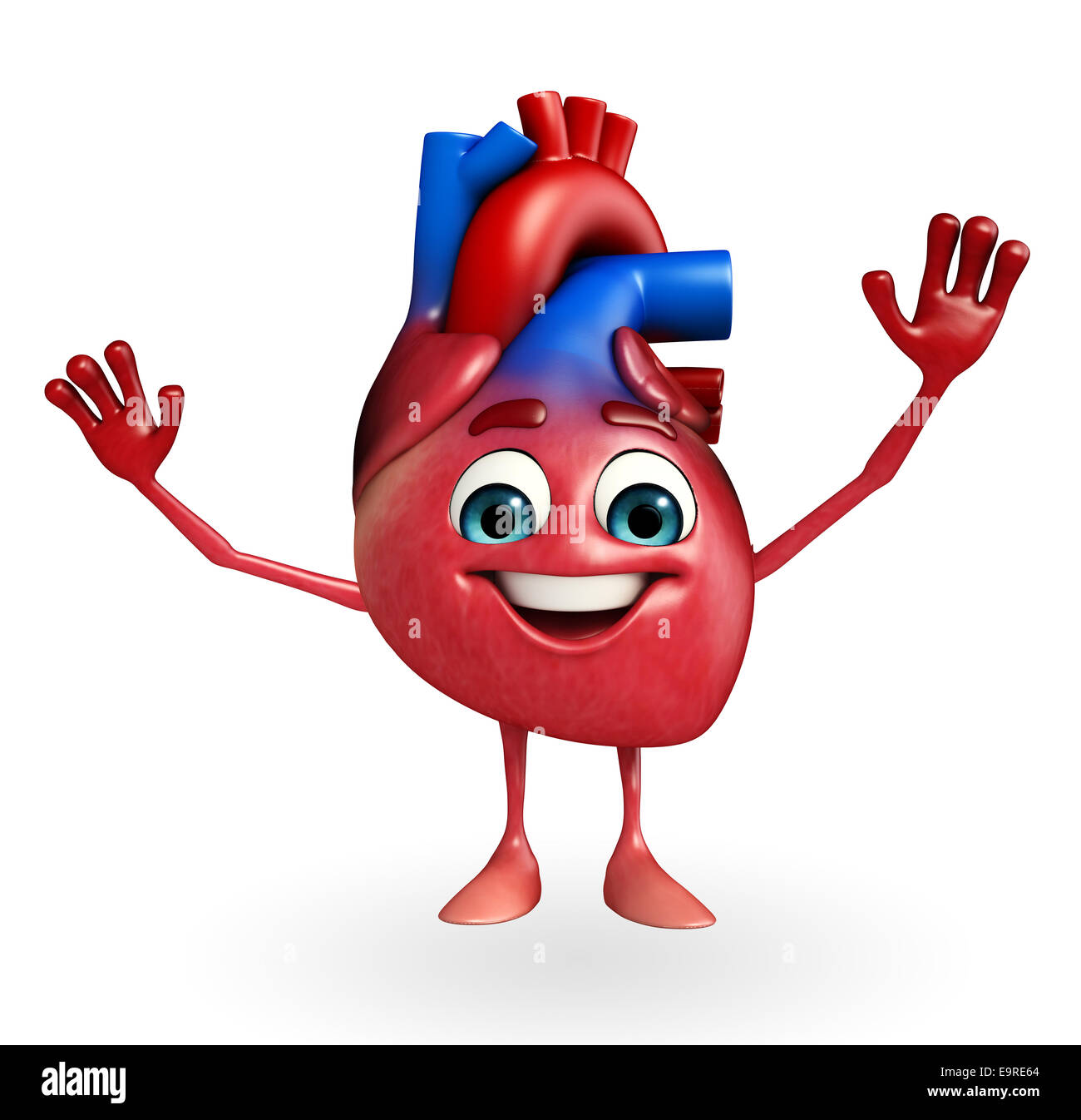 Cartoon Character of heart with happy pose Stock Photo - Alamy